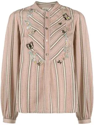 Zadig&Voltaire Embroidered Pinstriped Blouse