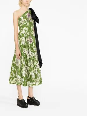 Erdem Asymmetric Floral-print Midi Dress