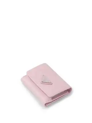 Prada Triangle-logo Saffiano Leather Wallet - Pink