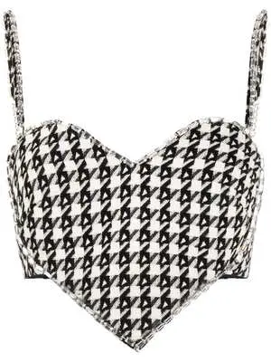 AREA Heart-shape Spaghetti-strap Top - Black