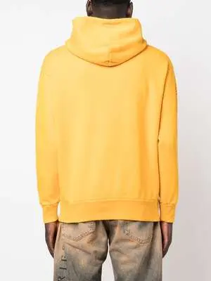 Aries Embroidered-logo Pullover Hoodie - Yellow