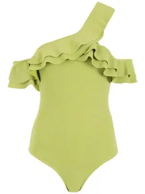 CLUBE BOSSA Ruffle-trimmed One-piece Swimsuit - Green