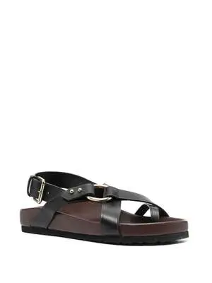 Soeur Mexico Leather Sandals - Black