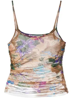 Off-White Camoflo Draped Tank Top - Brown