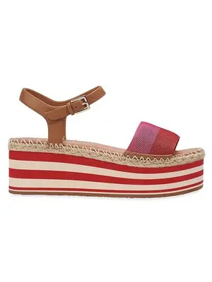 Kate Spade New York Women's Festive Striped Platform Espadrilles - Pink  - Pink