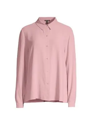Eileen Fisher Women's Relaxed Silk Shirt - Mauve  Mauve