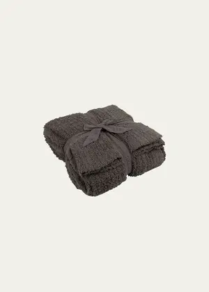 Barefoot Dreams Cozychic Ribbed Throw Blanket Charcoal