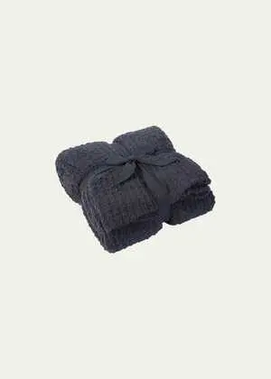 Barefoot Dreams Cozychic Ribbed Throw Blanket Slate Blue