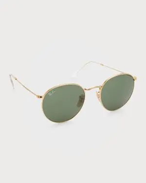 Ray-ban Round Metal Sunglasses - Gold / Green