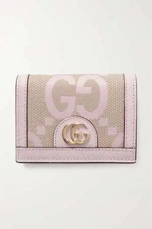 Gucci Ophidia Canvas-jacquard Trimmed Textured-leather Wallet