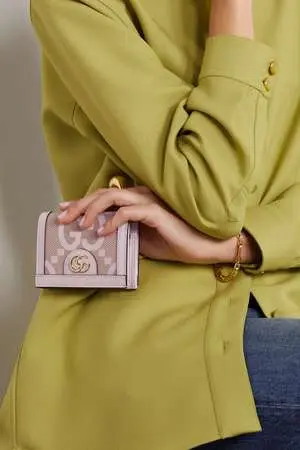 Gucci Ophidia Canvas-jacquard Trimmed Textured-leather Wallet