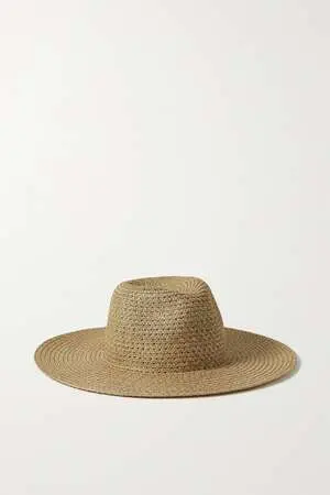 Eugenia Kim Emmanuelle Metallic Straw Hat Camel