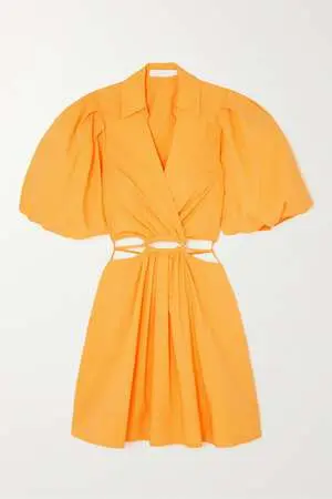 Simkhai Aulora Cutout Cotton-blend Poplin Mini Dress