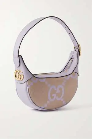 Gucci Ophidia Mini Textured-leather Trimmed Canvas-jacquard Shoulder Bag