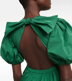 Red Valentino Puff-sleeve Taffeta Minidress