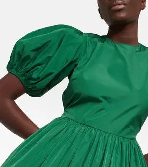 Red Valentino Puff-sleeve Taffeta Minidress