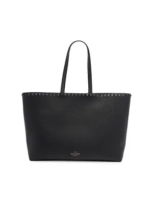 Valentino Garavani Women's Rockstud Leather Tote - Niagara Nero