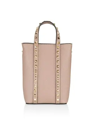 Valentino Garavani Women's Rockstud Leather Tote - Niagara Poudre