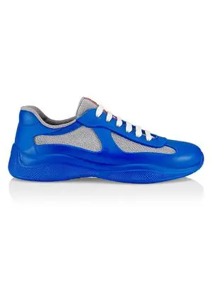 Prada Men's America's Cup Icon Soft Sneakers - Rosso  Azzurro