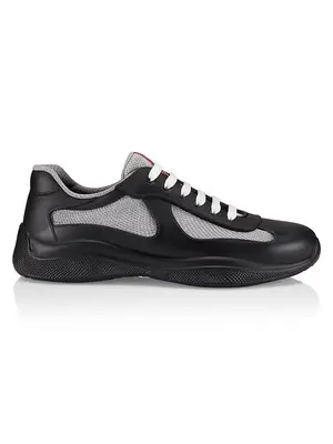 Prada Men's America's Cup Icon Soft Sneakers - Rosso  Nero