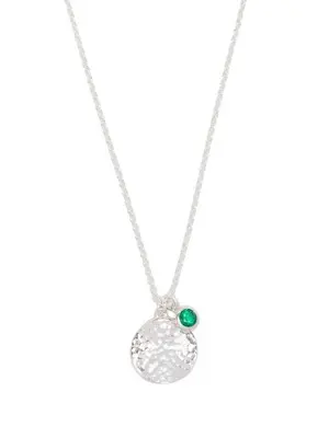 DOWER & HALL Green Garnet Pendant Necklace - Silver