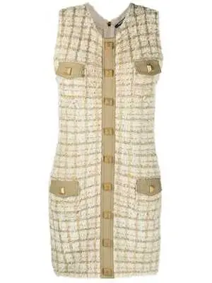 Balmain Tweed Sleeveless Dress