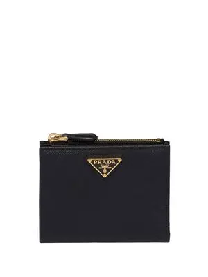 Prada Triangle-logo Saffiano Leather Wallet - Black