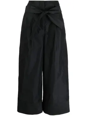 3.1 Phillip Lim Pleat-detail Belted Cropped Trousers - Black