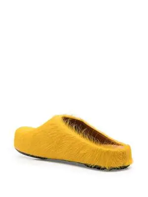 Marni Fussbet Sabot Calf-hair Slippers - Yellow