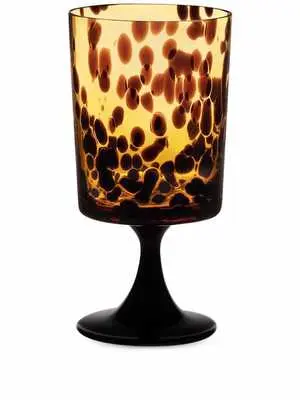 Dolce & Gabbana Leopard-effect Wine Glass - Yellow