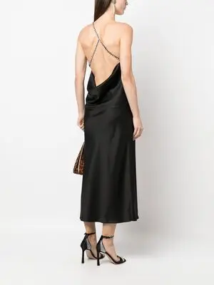 Dodo Bar Or One-shoulder Crystal Embellished Midi Dress