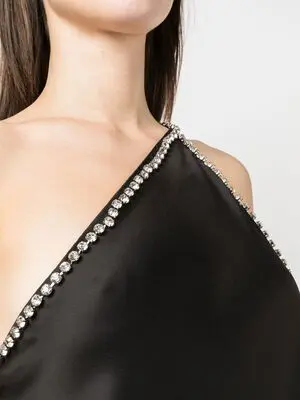 Dodo Bar Or One-shoulder Crystal Embellished Midi Dress