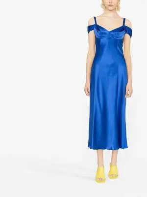 Alberta Ferretti Off-the-shoulder Midi Dress