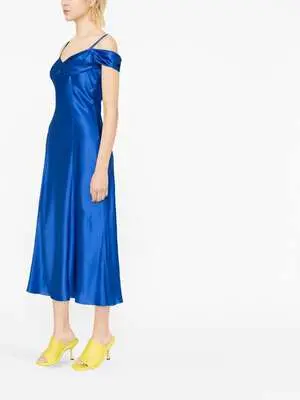 Alberta Ferretti Off-the-shoulder Midi Dress