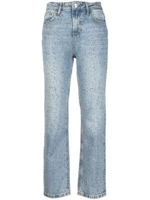 Liu Jo Rhinestone-embellished Straight-leg Jeans - Blue