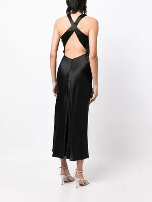 REFORMATION Casette Silk Midi Dress - Black