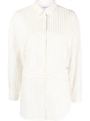 Fabiana Filippi Stripe-print Tied-waist Shirt