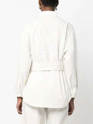Fabiana Filippi Stripe-print Tied-waist Shirt