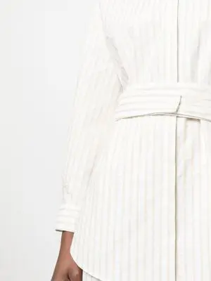 Fabiana Filippi Stripe-print Tied-waist Shirt