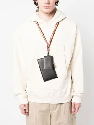 LANVIN Logo Debossed Leather Clutch