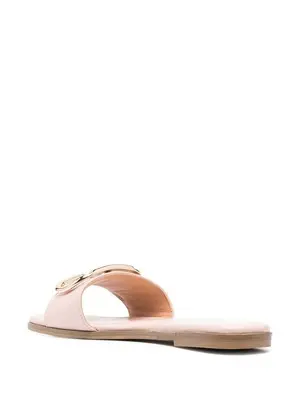TWINSET Logo Plaque Square-toe Slides