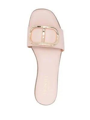 TWINSET Logo Plaque Square-toe Slides