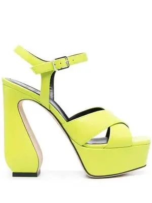 SERGIO ROSSI Sculpted-heel Sandals - Green