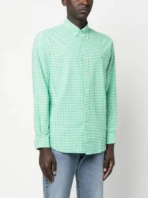 Polo Ralph Lauren Embroidered-logo Checked Shirt - Green