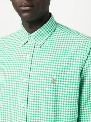 Polo Ralph Lauren Embroidered-logo Checked Shirt - Green