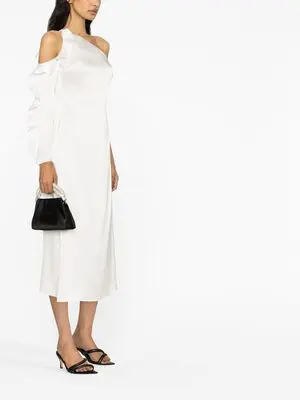 David Koma One-shoulder Ruffled Midi Dress - White