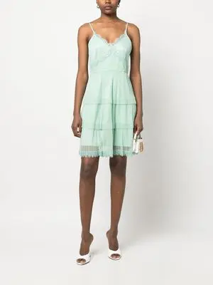 TWINSET Lace-trim Ruffled Mini Dress