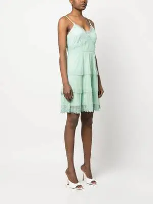 TWINSET Lace-trim Ruffled Mini Dress