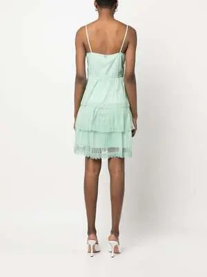 TWINSET Lace-trim Ruffled Mini Dress