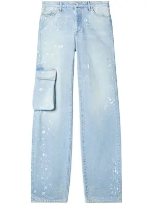 Off-white Wide Leg Jeans For Women